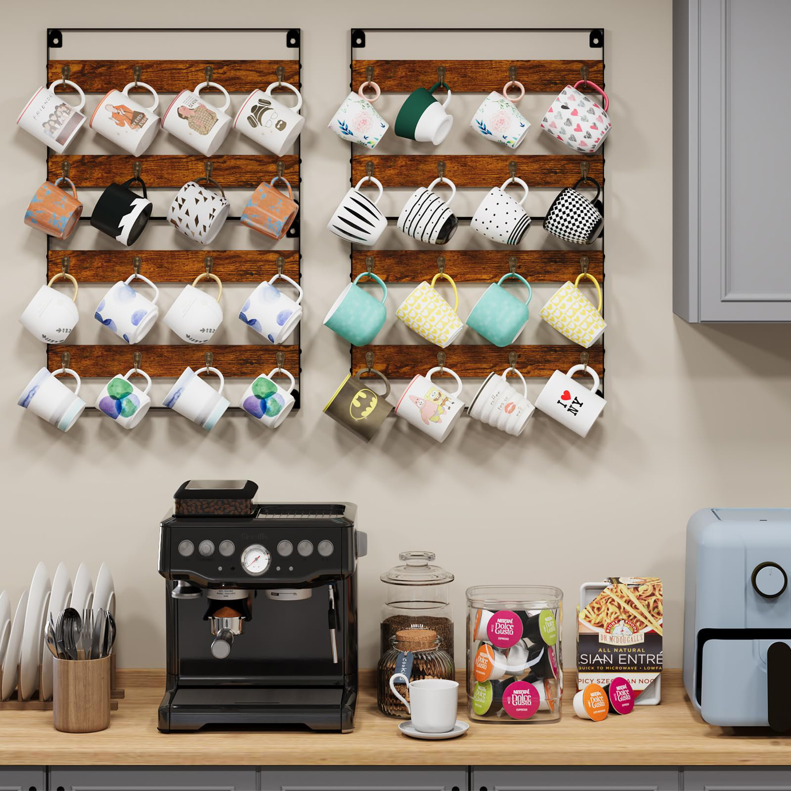 17 Stories Mug Racks For Wall, Coffee Mug Holder Wall Mount Up To Hold ...