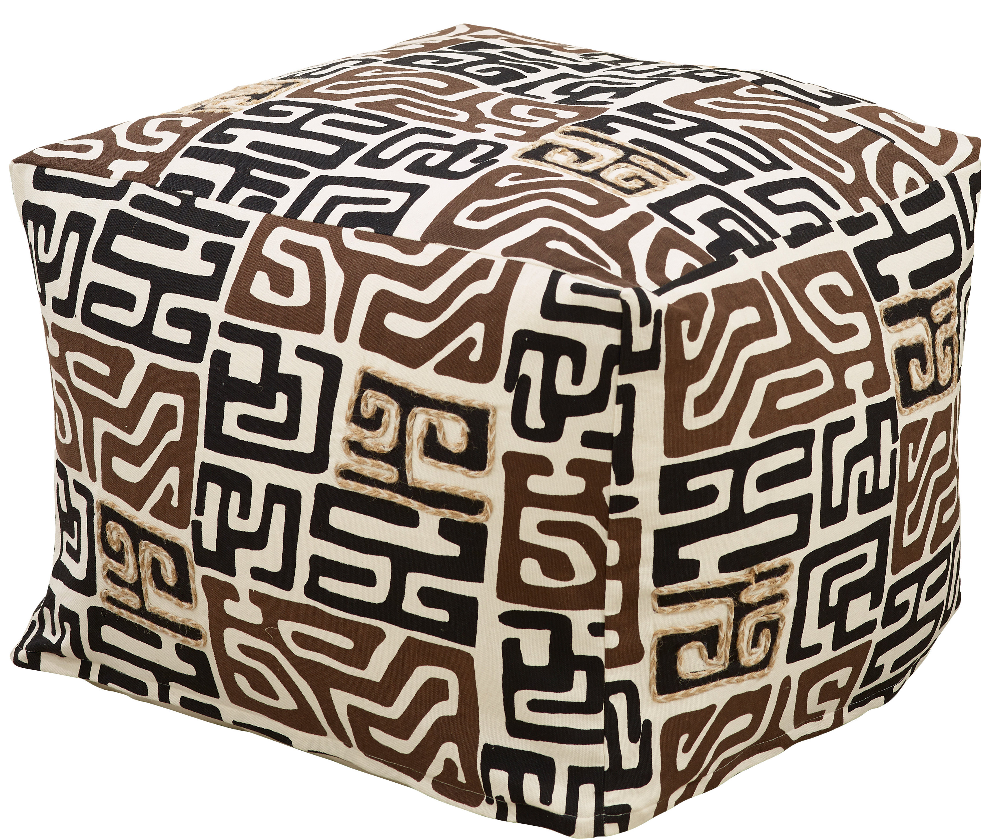 Union Rustic Hoch Mudcloth Pouf Ottoman & Reviews | Wayfair