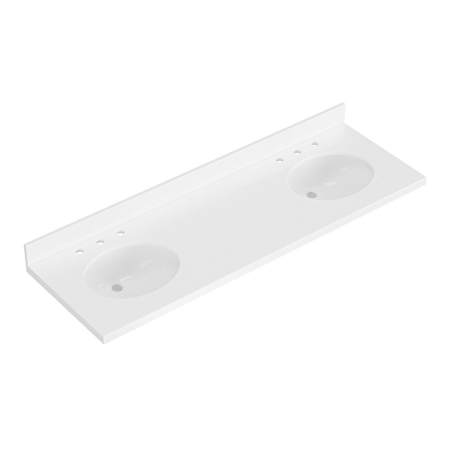 Ariel Bath ARIEL 67 INCH PURE WHITE QUARTZ BATHROOM VANITY COUNTERTOP 1 ...