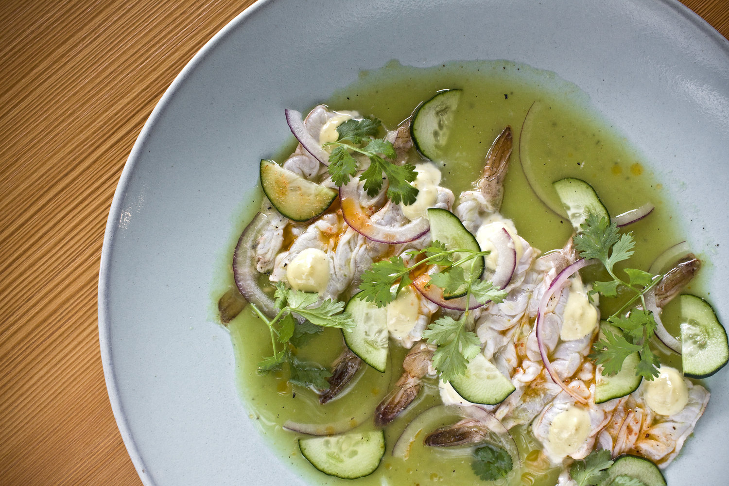Ebern Designs Prawn Shrimps Aguachile - Wrapped Canvas Photograph | Wayfair