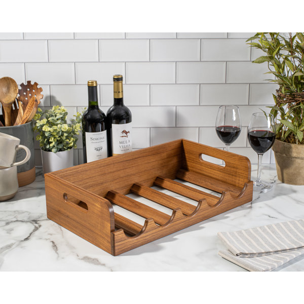 Charlton Home® Premium Grade Teak Stackable 5 Bottle Wine Rack | Wayfair
