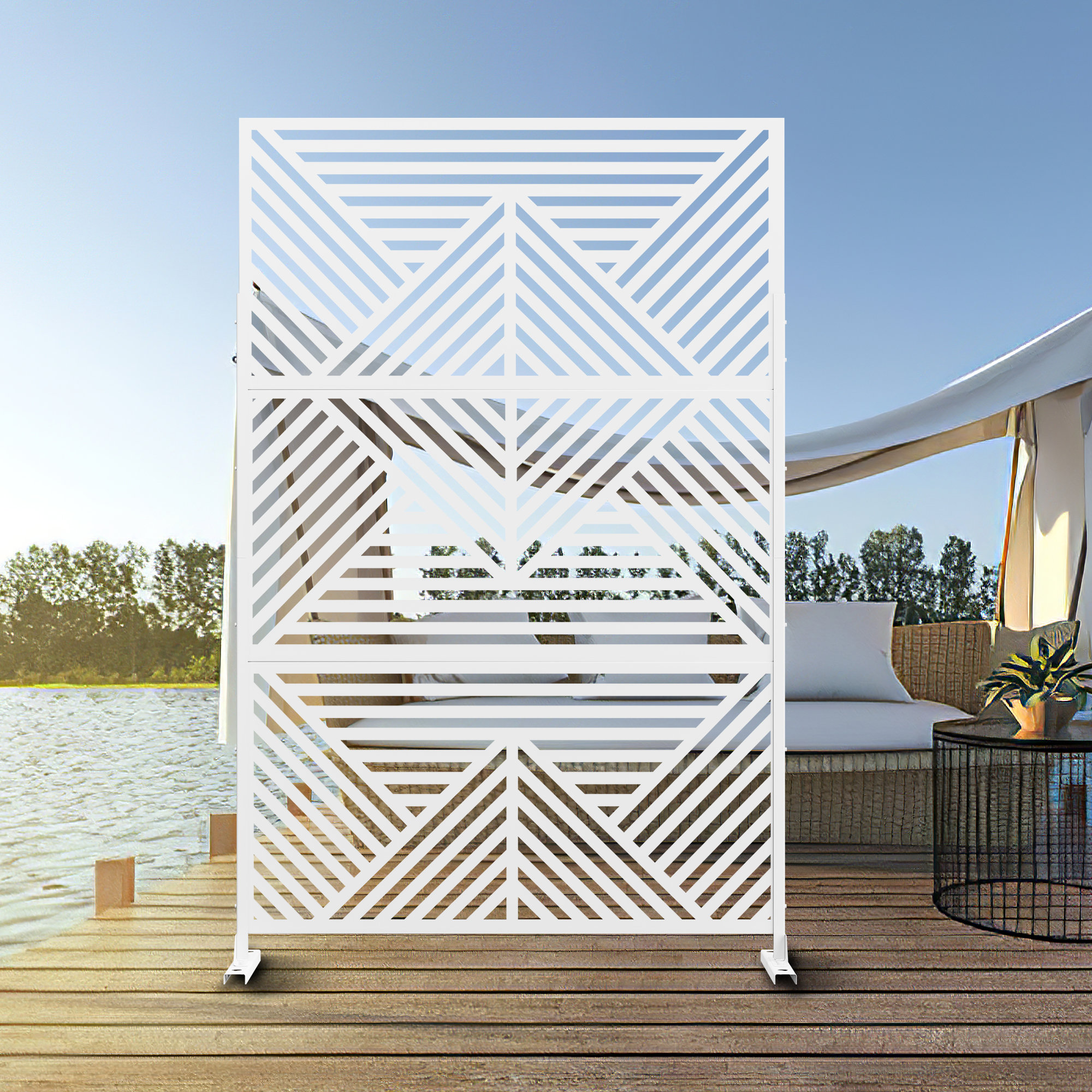 MAYEERTY 6 ft. H x 4 ft. W Metal Privacy Screen & Reviews - Wayfair Canada