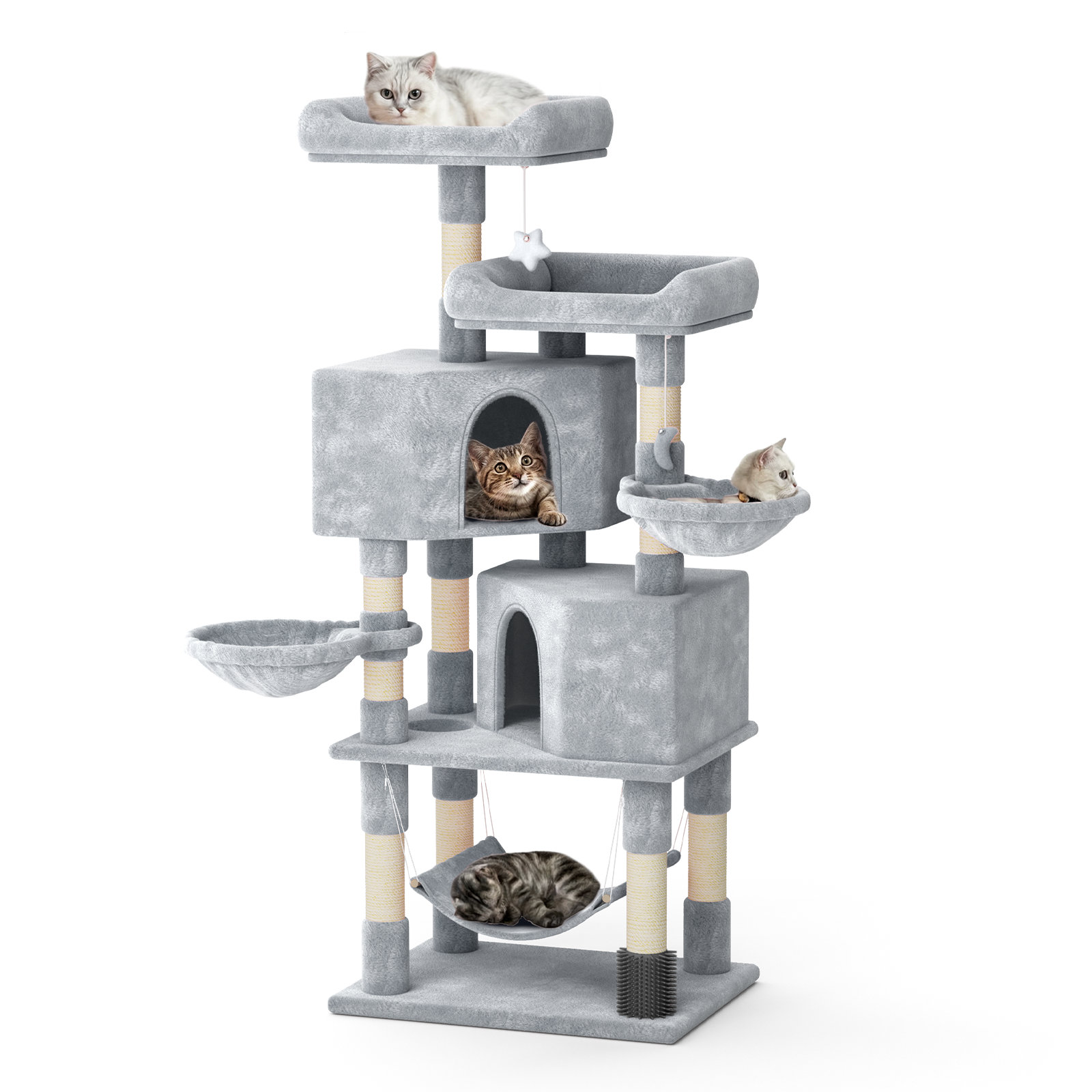 Tucker Murphy Pet™ 57.5" Large Multi-Level Cat Tree With Sisal Posts, 2 ...