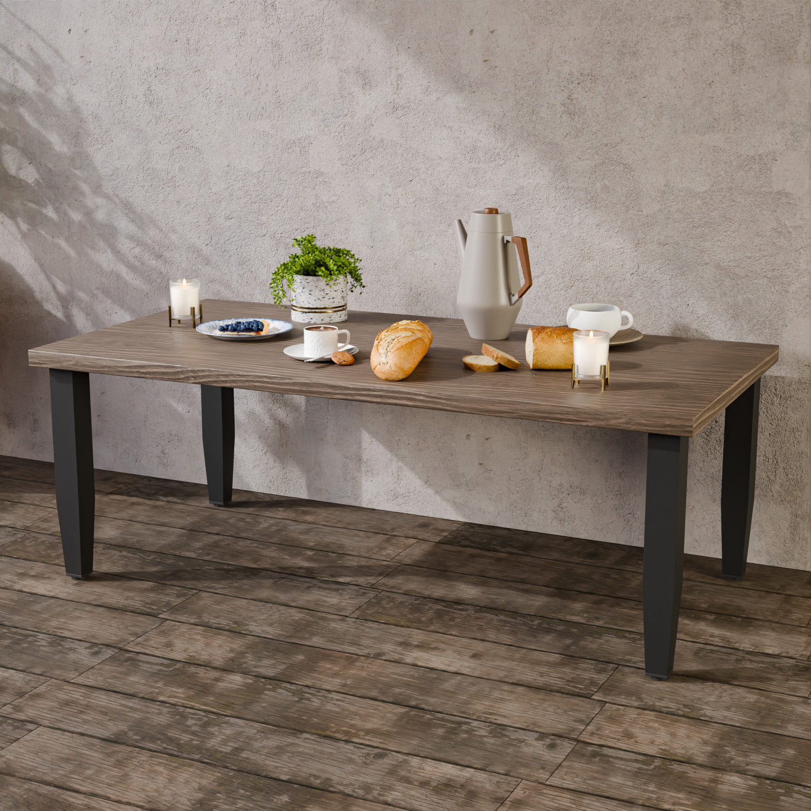 EAGLE PEAK Rectangular 23.6'' L x 47.2'' W Outdoor Coffee Table | Wayfair