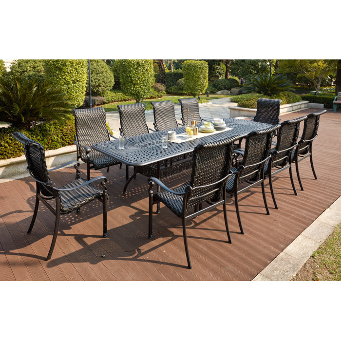 Darby Home Co Kentland 11-Piece Patio Dining Set with 42 X 92"/120 ...