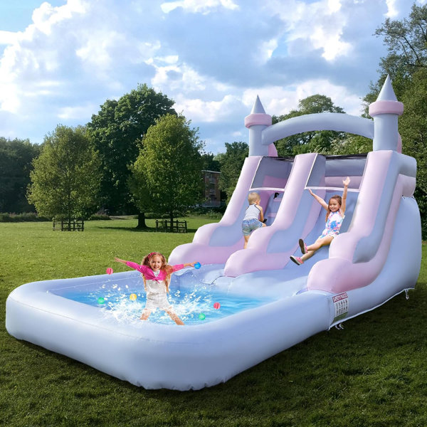 Connsann 21' x 9' Commercial Water Slide and Splash Pool for Kids with ...