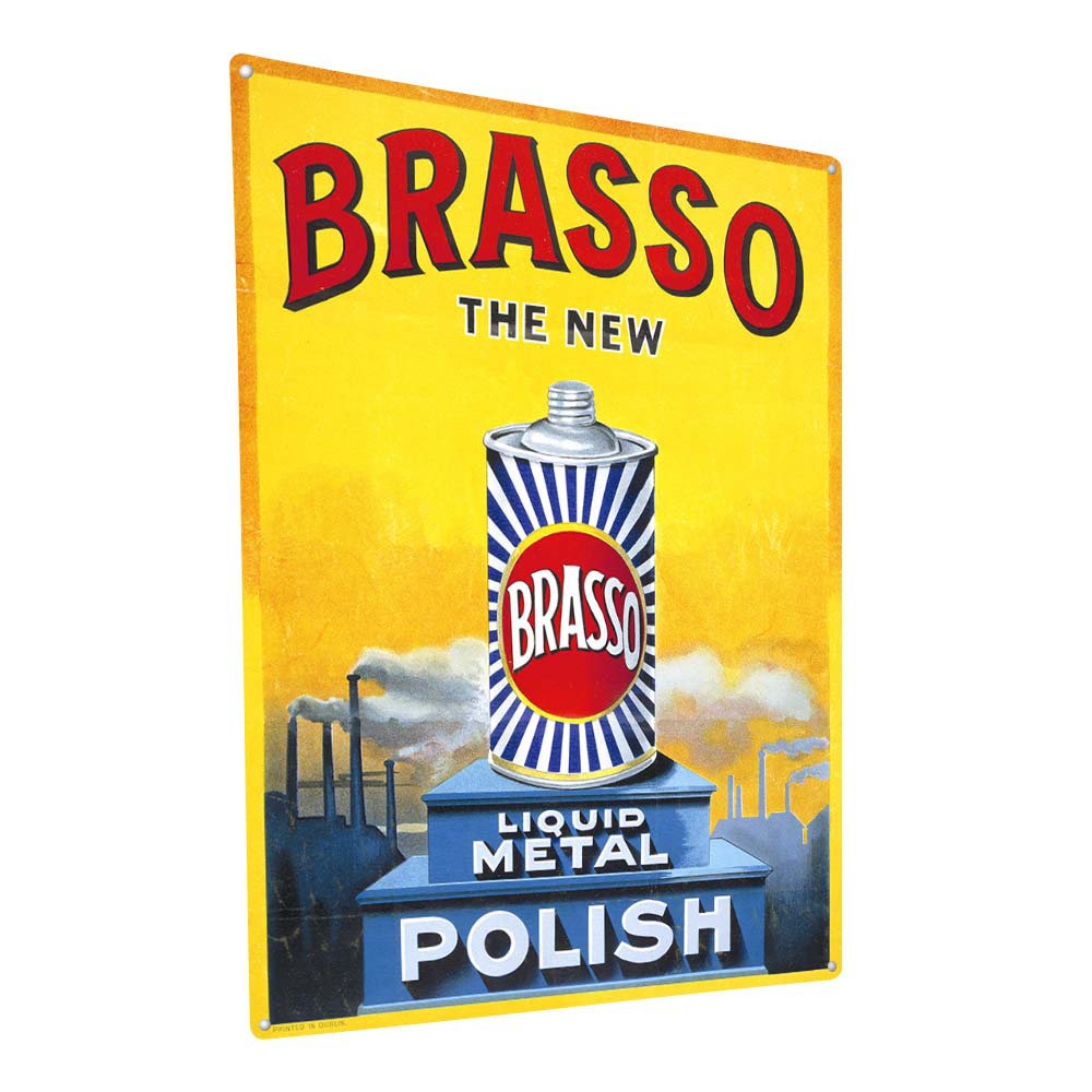 Trinx Metal Sign On Metal by Brasso Polish Print | Wayfair