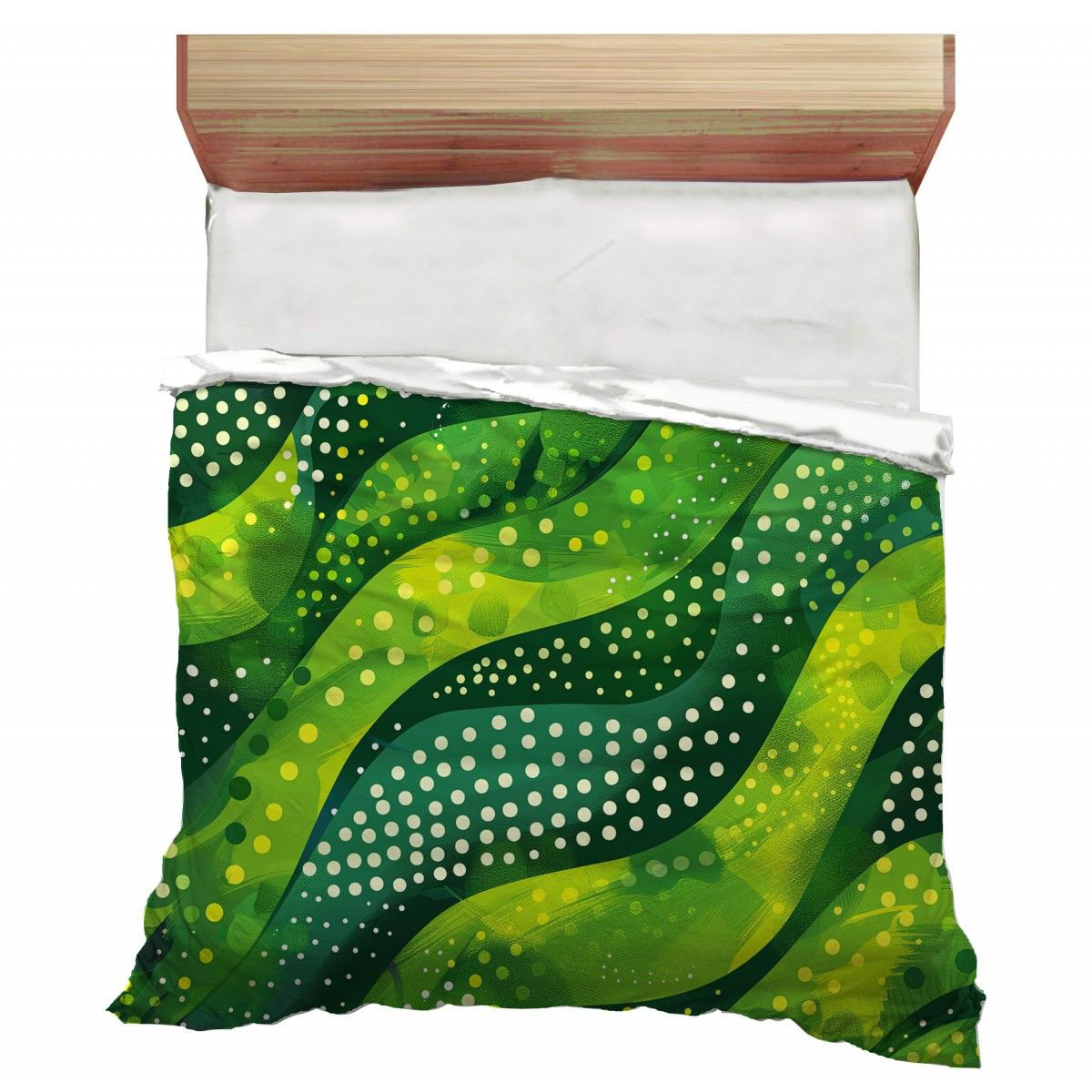 VisionDecor Abstract Bedding Pattern Duvet Cover Green Swirls | Wayfair