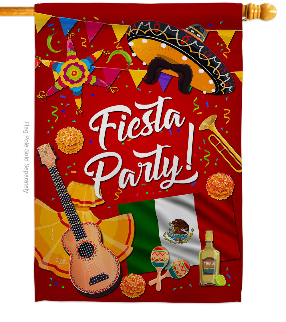 Breeze Decor Fiesta Party Decorative 2-Sided Polyester 40" x 28" House ...