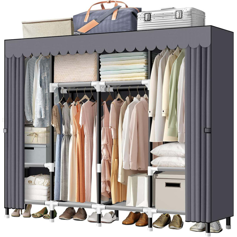 17 Stories Portable Closet, 67 Inch Wardrobe Closet For Hanging Clothes ...