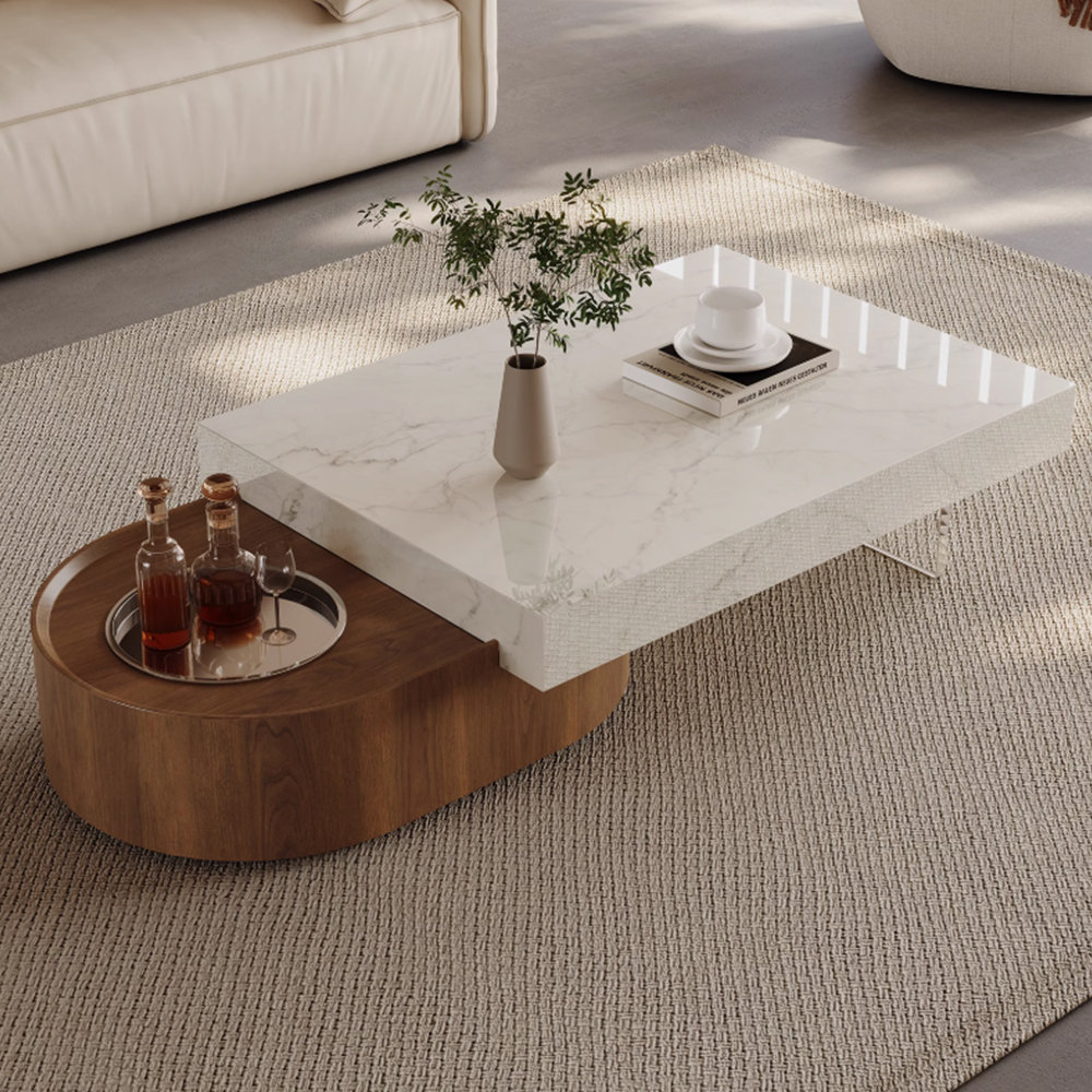 Wu's StylishVault Minimalist light luxury design sense coffee table ...