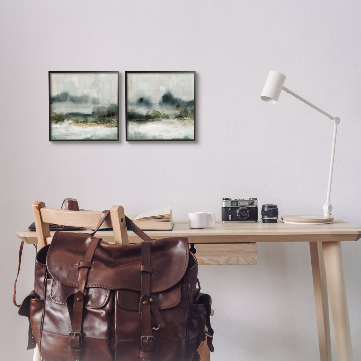 Stupell Industries Somber Abstract Landscape Mountain Scenery ...