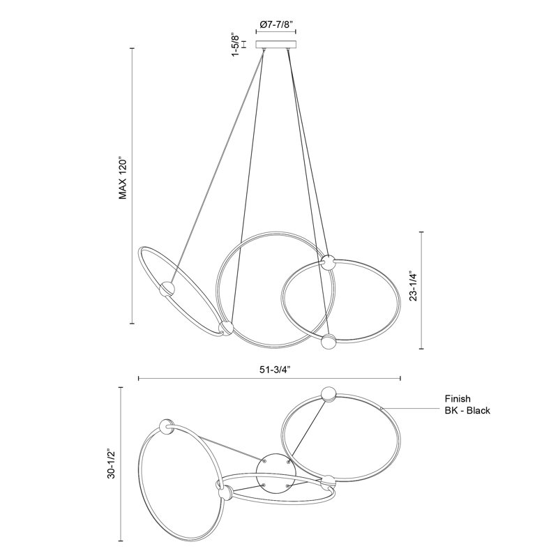 Kuzco Lighting Isho 3 - Light Dimmable LED Geometric Chandelier | Wayfair