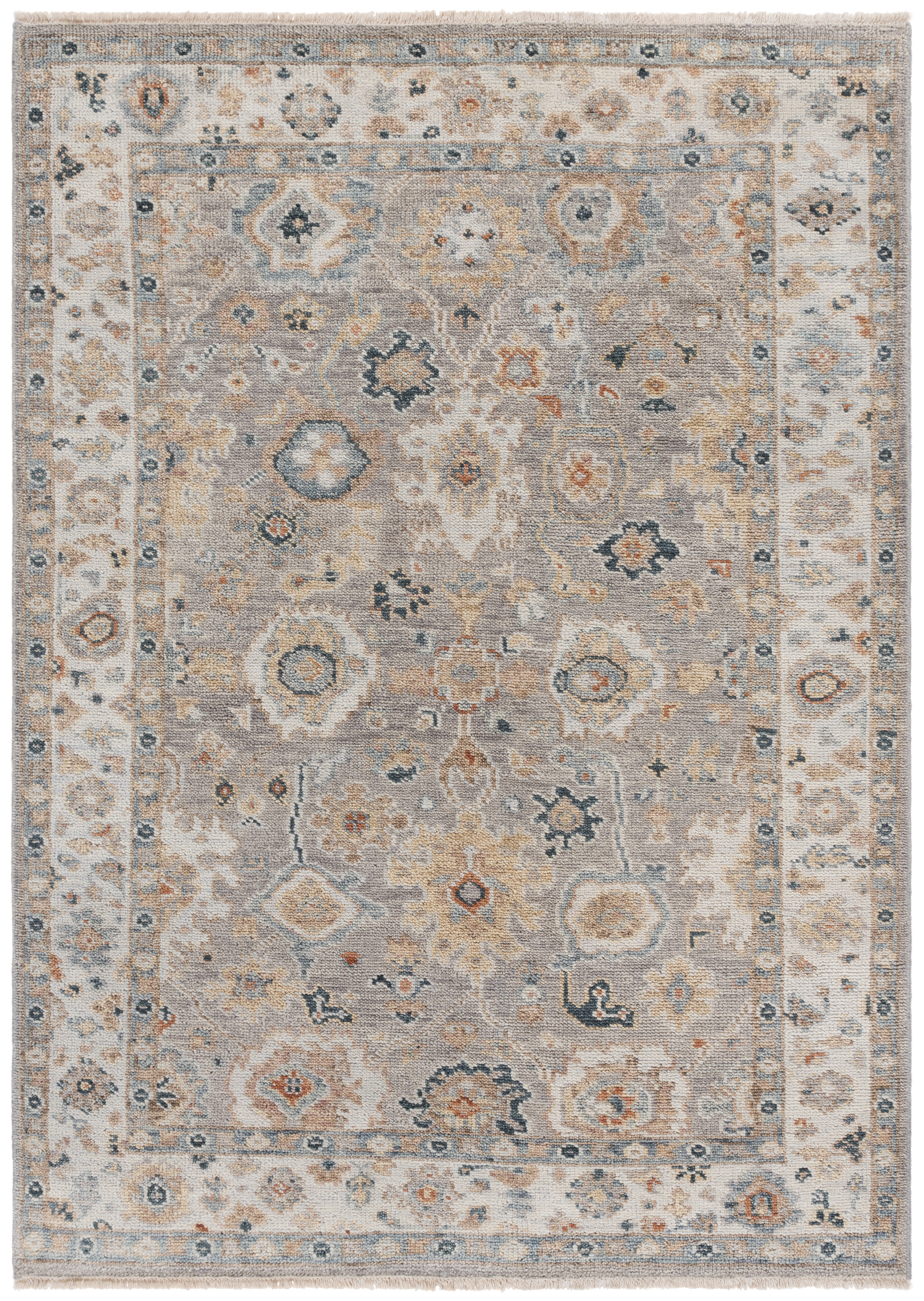 Safavieh Hand Knotted Wool/Cotton Oriental Rug in Light Gray/Beige ...