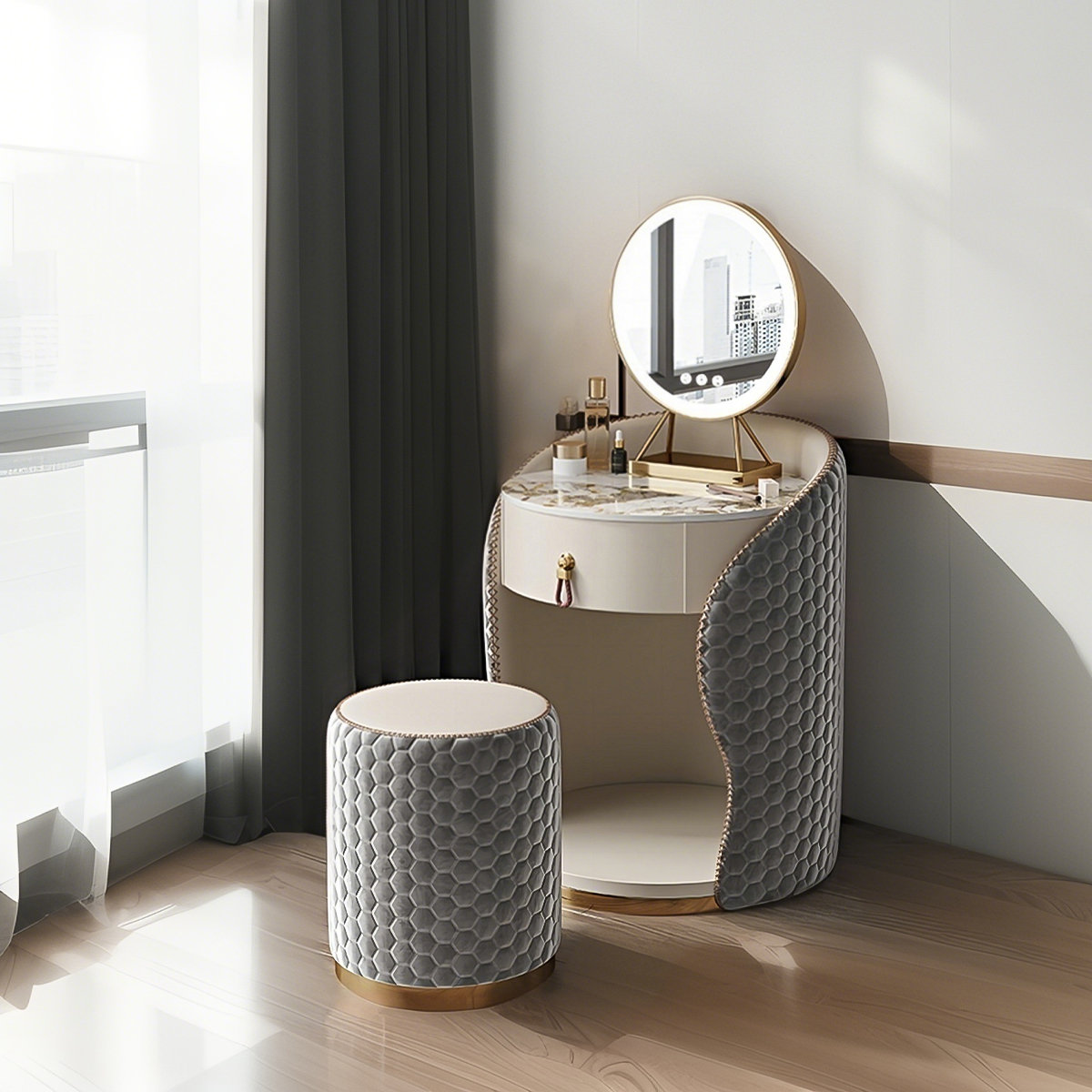 Everly Quinn Modern Minimalist Compact Dressing Table | Wayfair