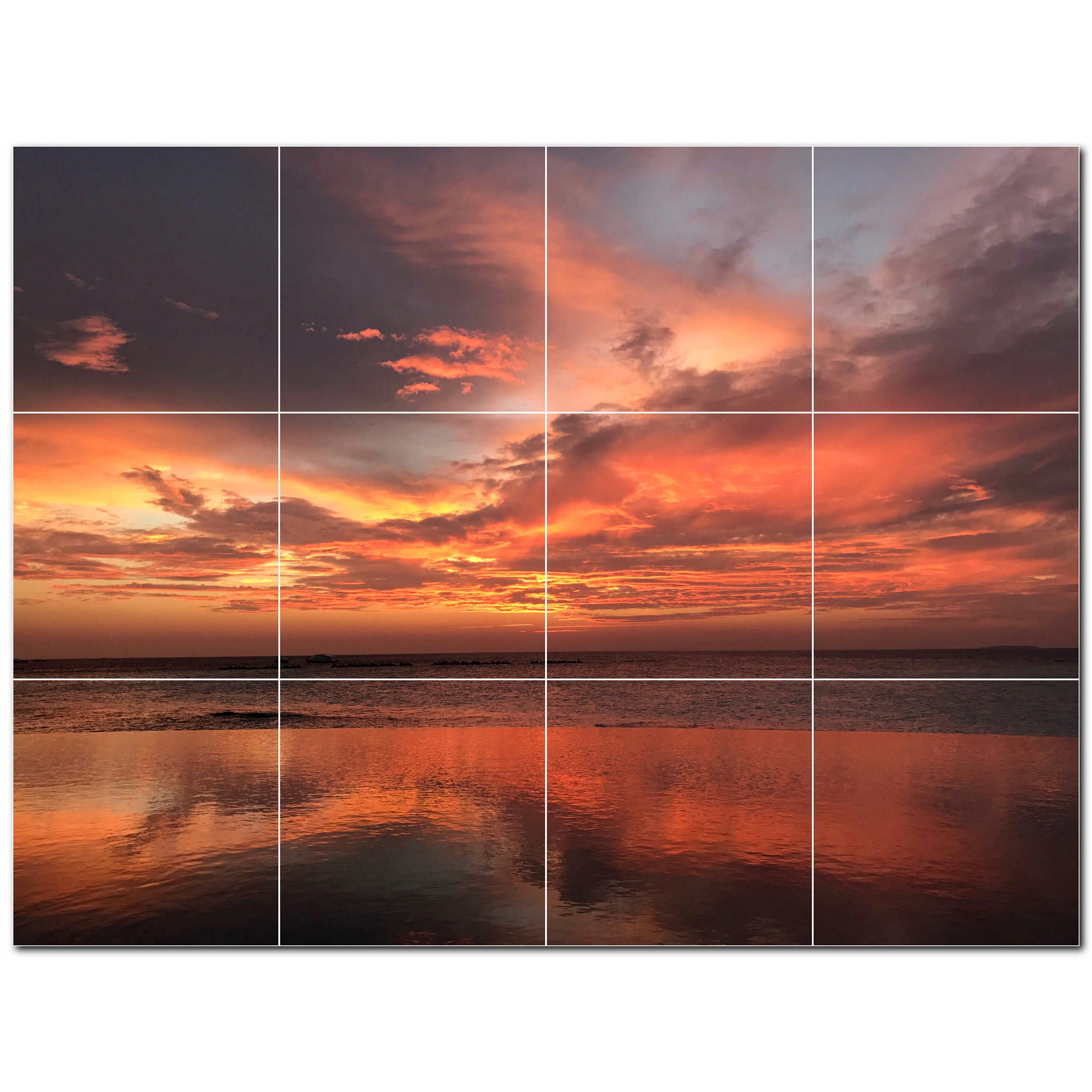 Picture-Tiles.com Sunset Photo 12'' x 12'' Satin Ceramic Decorative ...