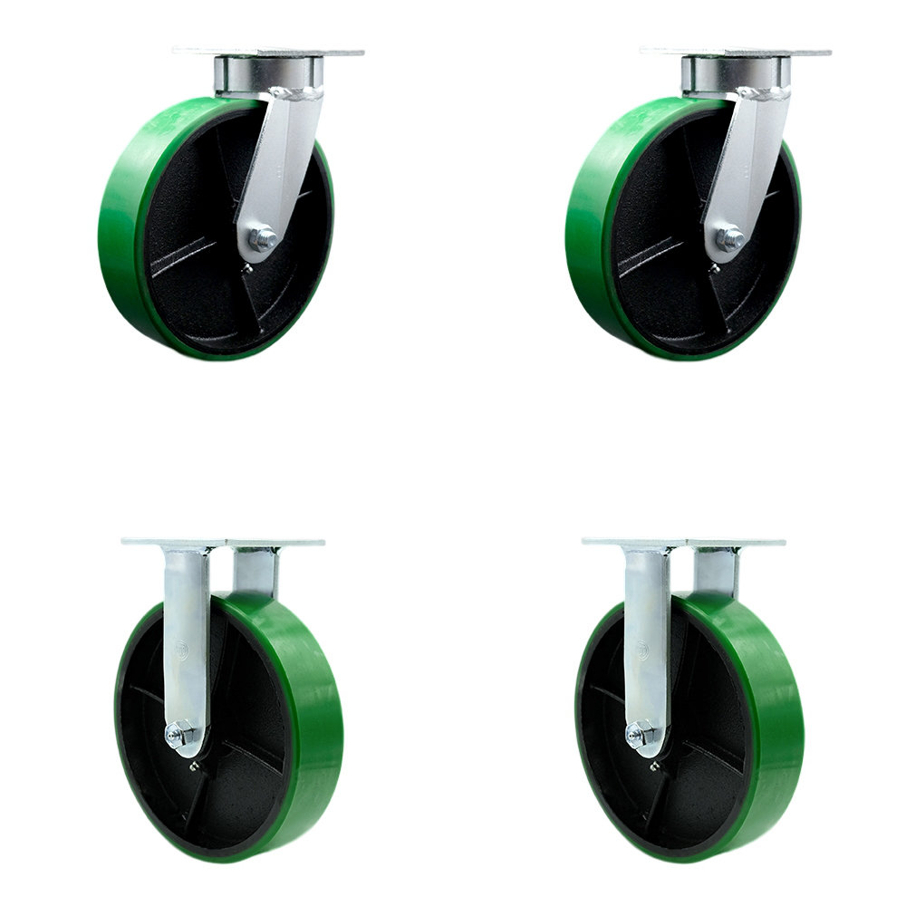 Service Caster 4 Piece Kingpinless Poly on Steel Caster Set | Wayfair