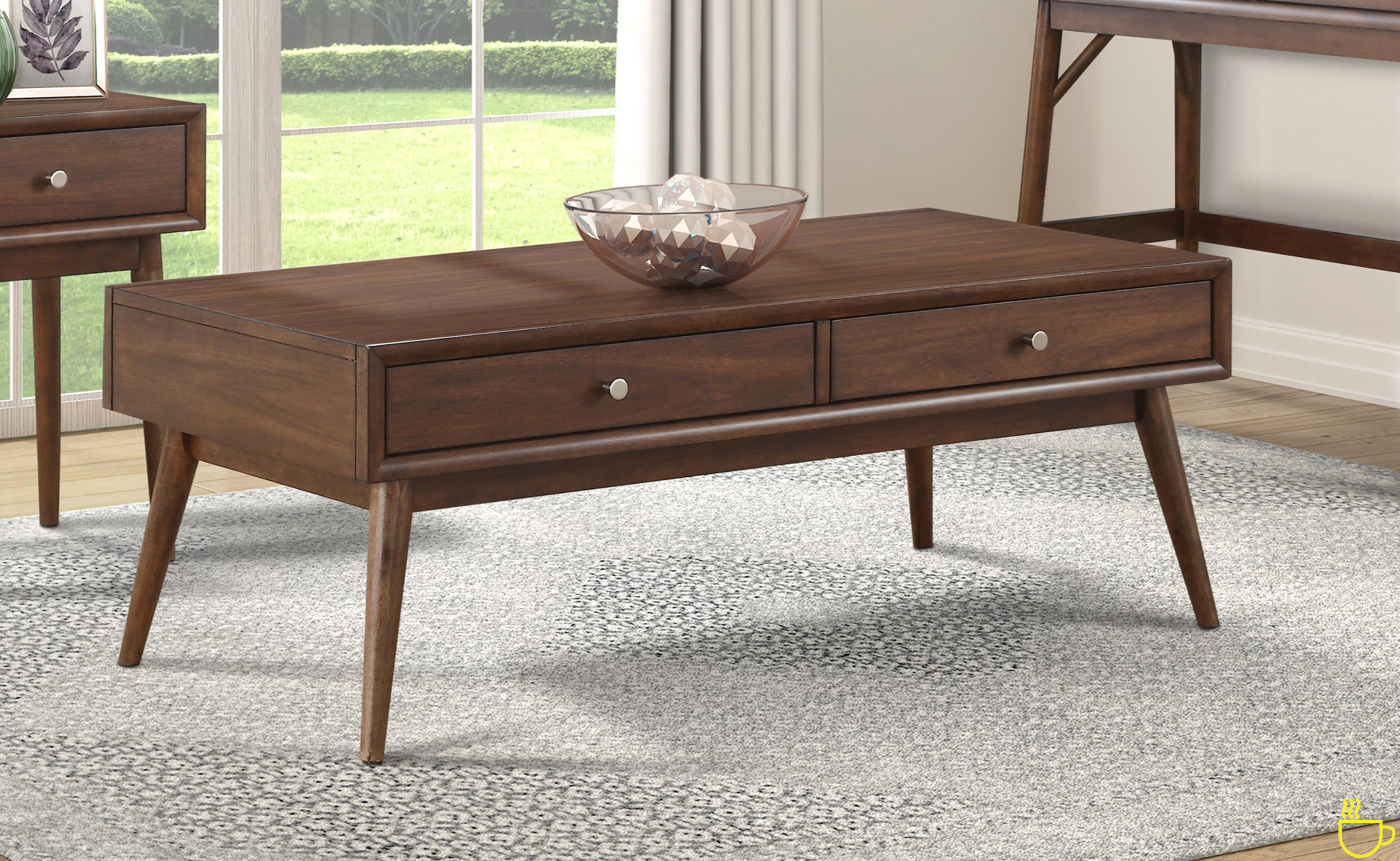 Corrigan Studio® 1Pc Coffee Table With 2X Drawers Living Room Furniture ...
