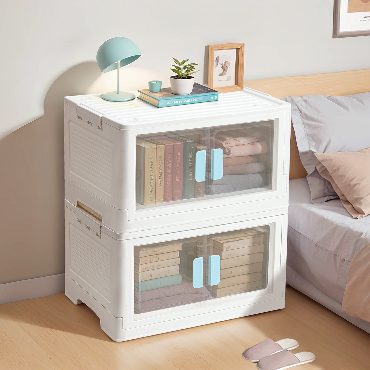 Hokku Designs Hokku 2 Tier 50L Plastic Storage Bins with Lids ...