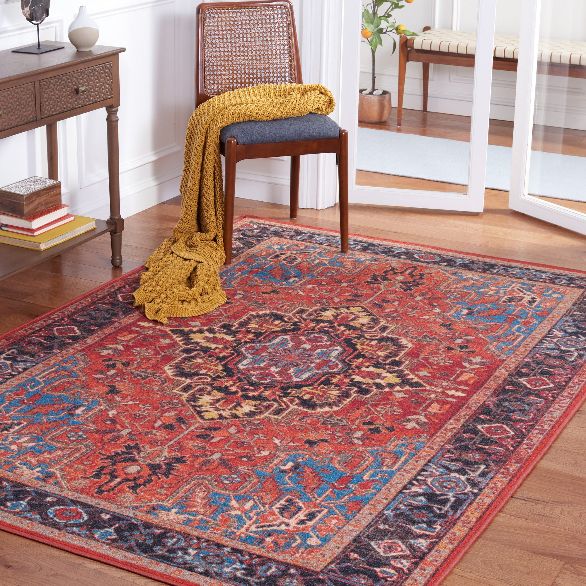 Bungalow Rose Journey Performance Machine Washable Oriental Rug | Wayfair