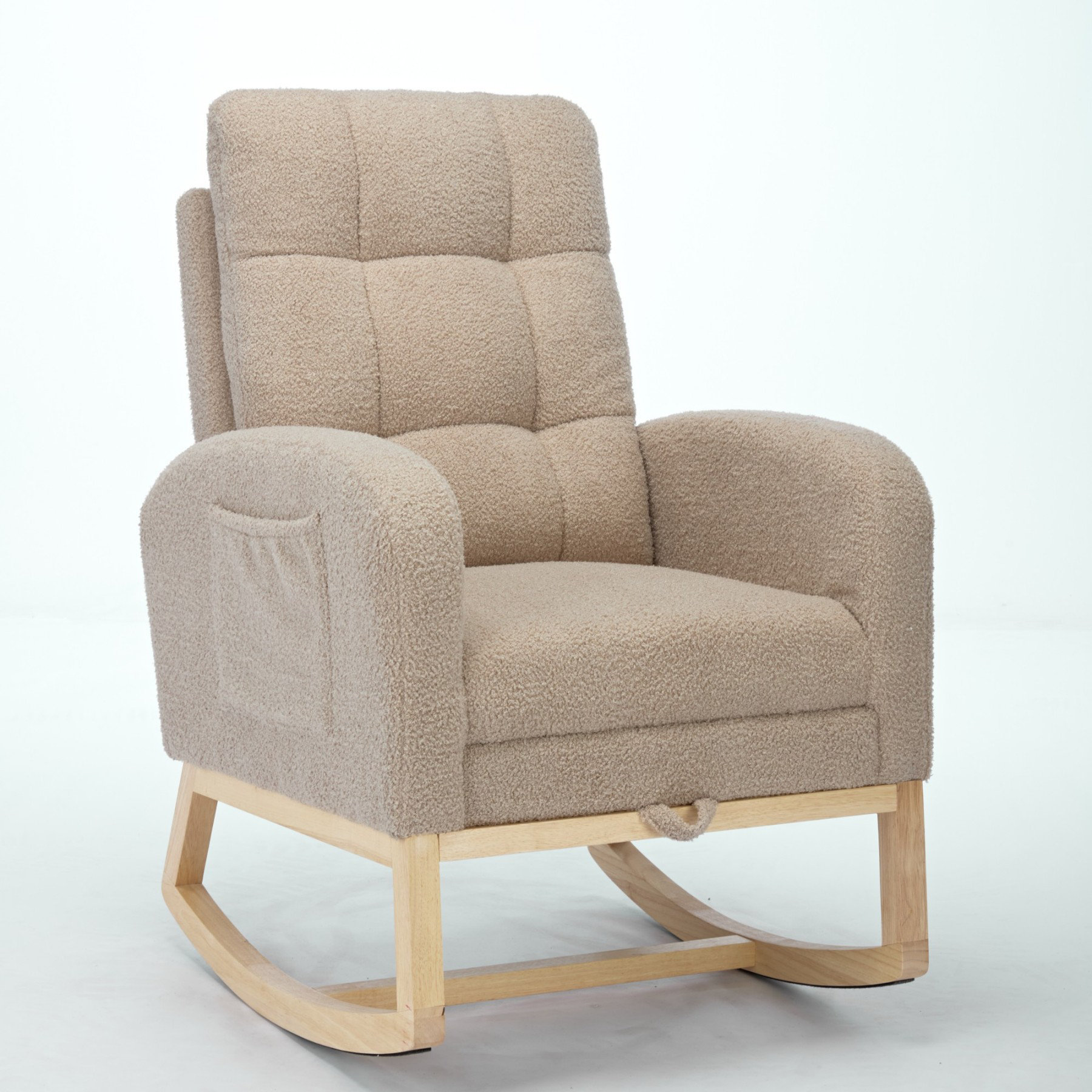Latitude Run® Modern Accent Rocking Chair Rocking Chair with Solid Wood ...