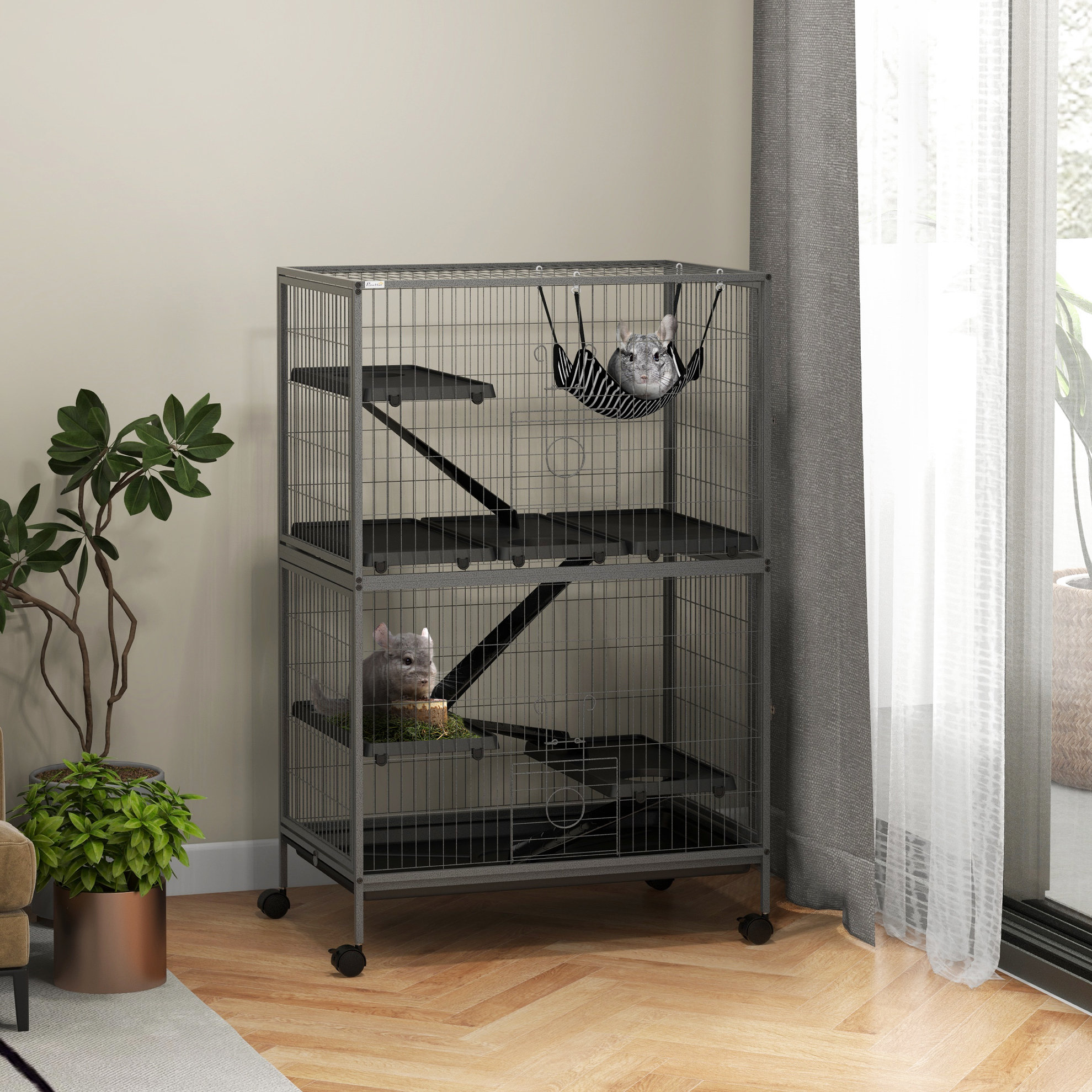 Tucker Murphy Pet™ 50.5" 5 Small Pet Haven - Ferret Cage With , 4 Doors ...