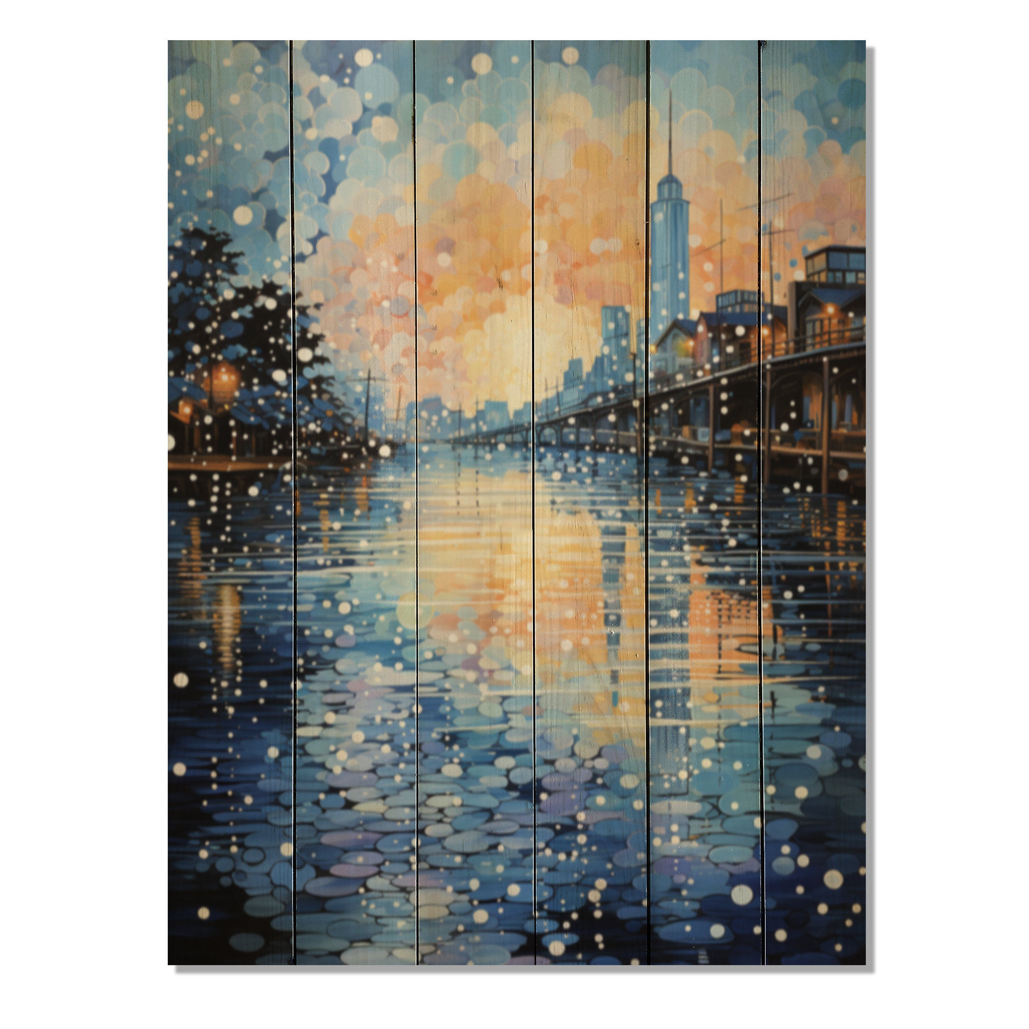 Red Barrel Studio® Beach Photo Pier Reflections III On Wood Print | Wayfair