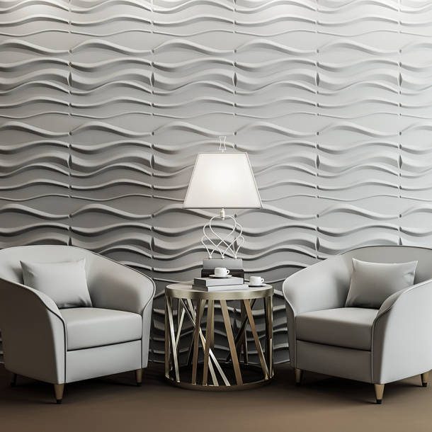 Dundee Deco Falkirk Retro 3D IV Off White Faux Waves PVC 3D Wall Panel ...
