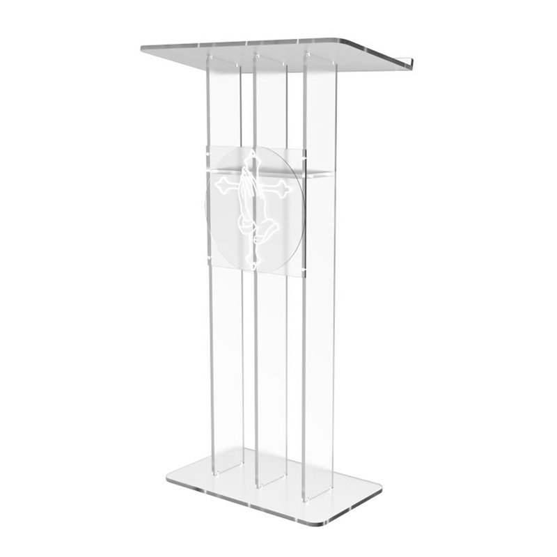FixtureDisplays Clear Podium Plexiglass Lecturn Transparent Church ...