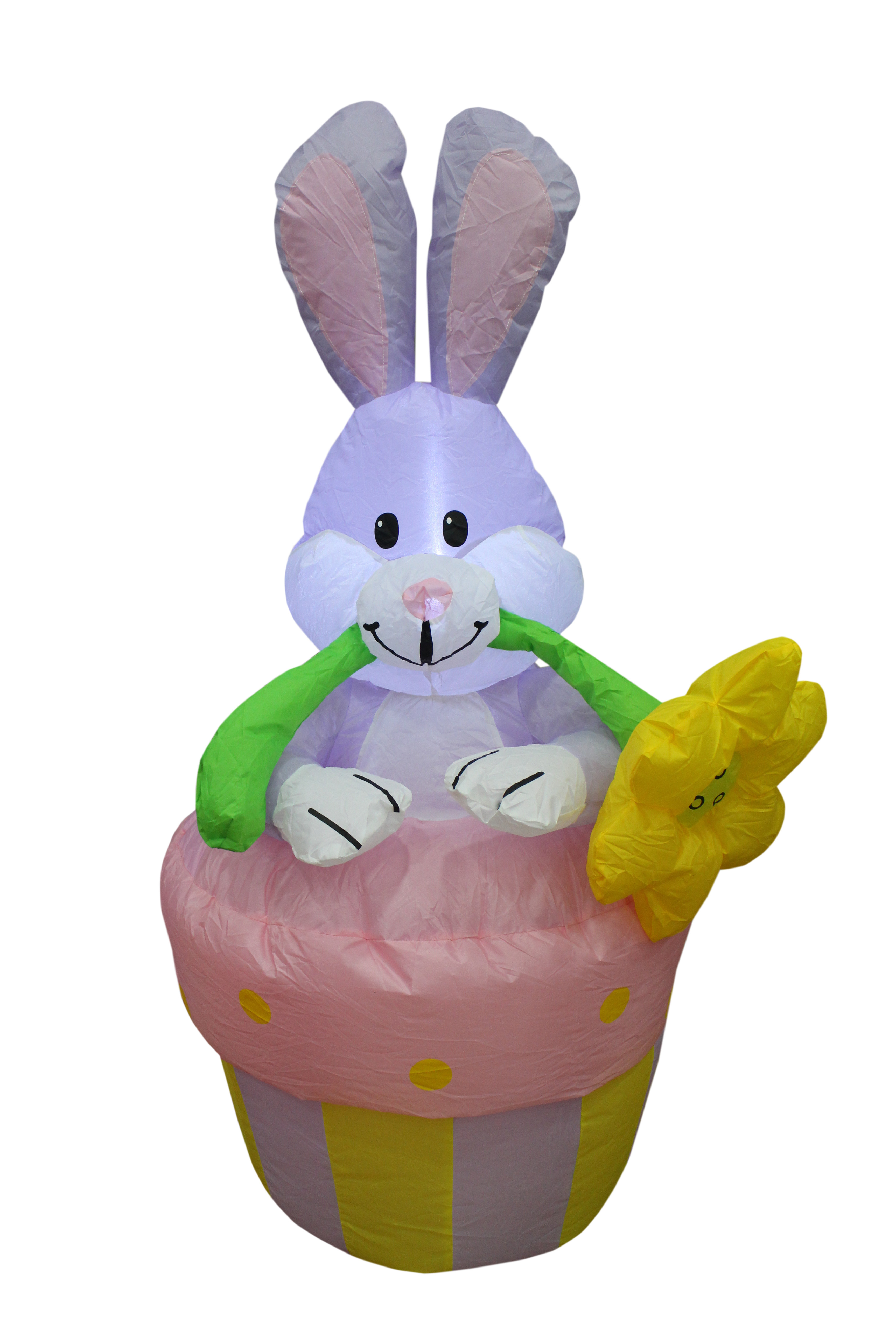 The Holiday Aisle® 4 Foot Tall Happy Easter Lighted Inflatable Bunny ...