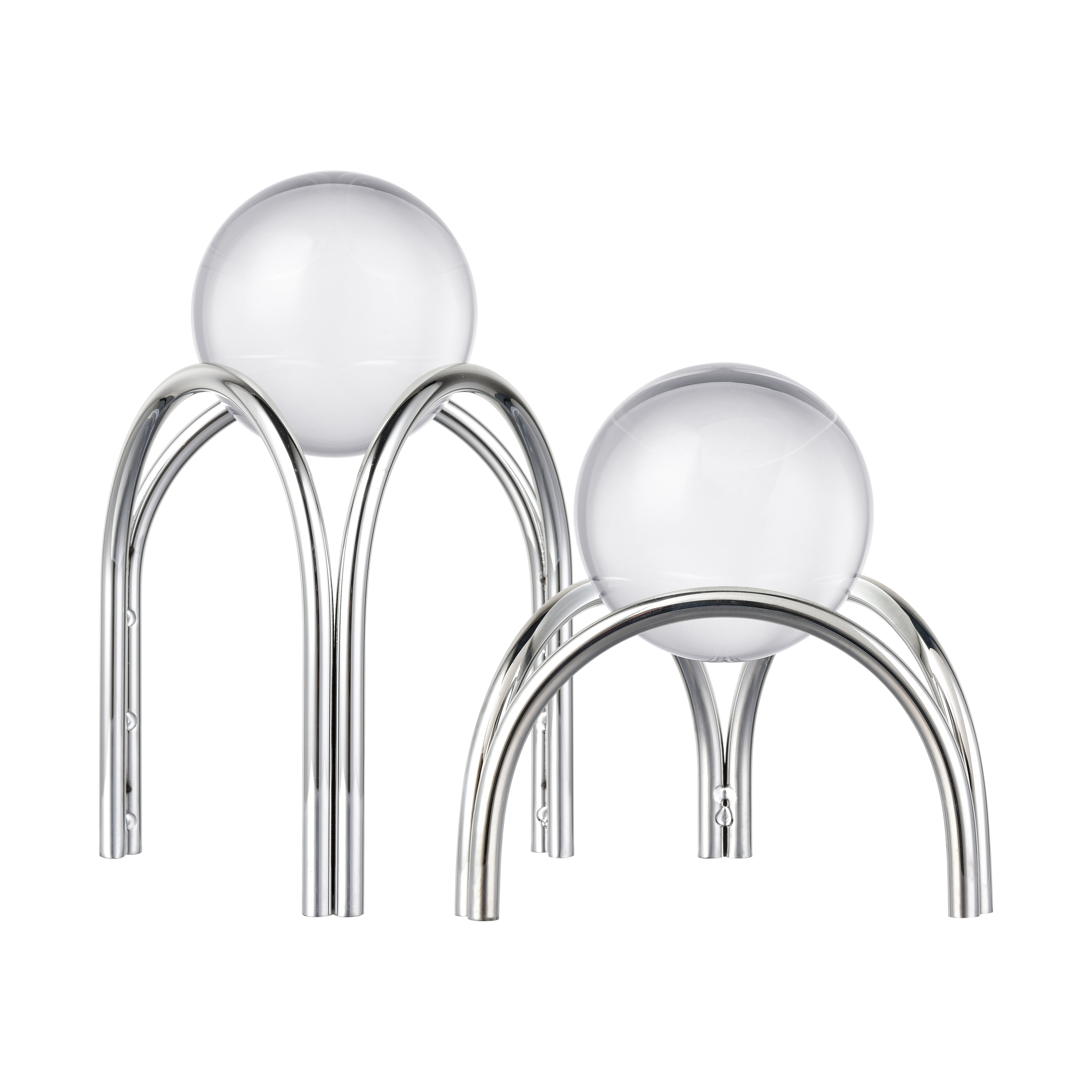 Ivy Bronx Sibyl Orb Stand - Set of 2 Silver - Wayfair Canada