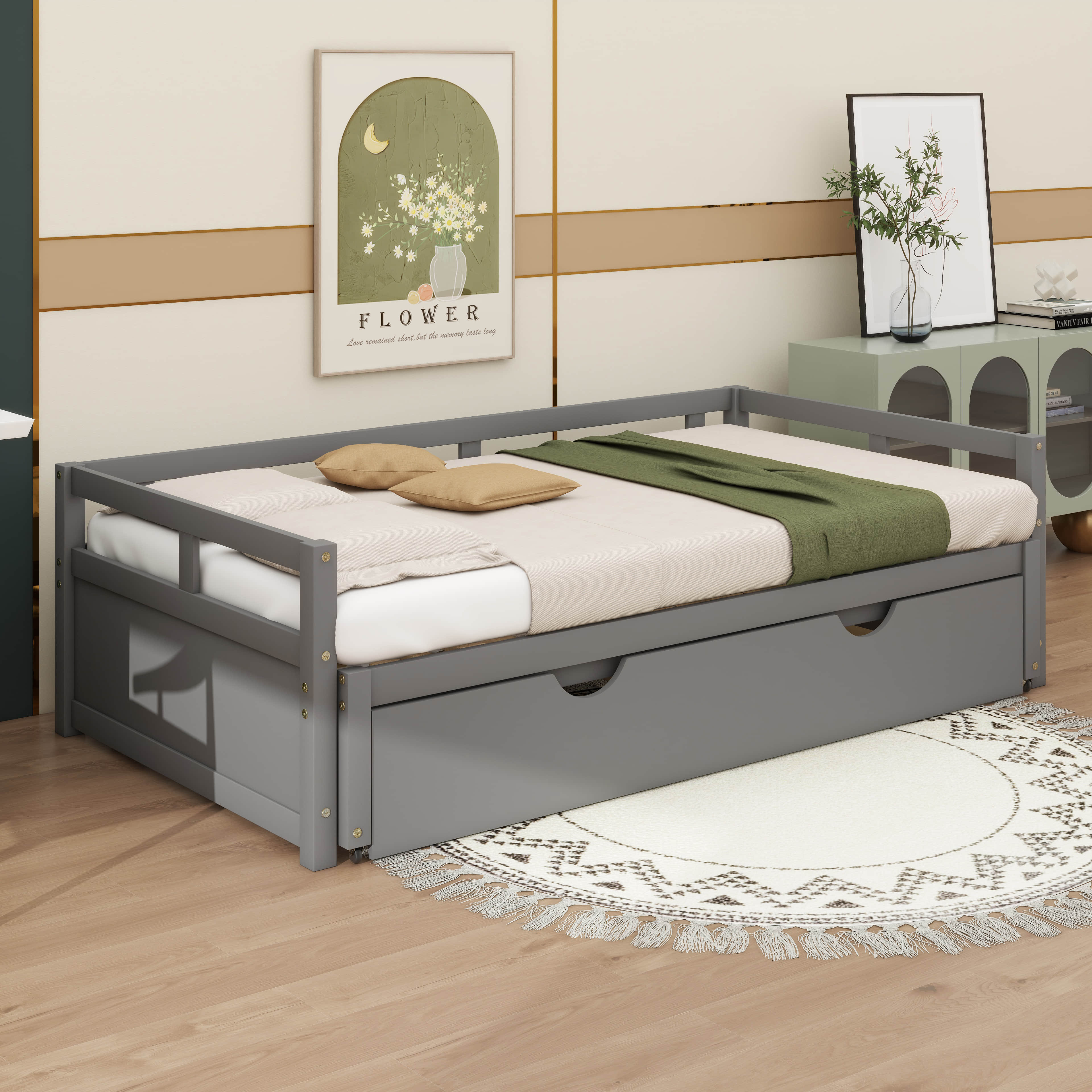 Lark Manor™ Wooden Daybed With Pull-Out Trundle And Underbed Drawer ...