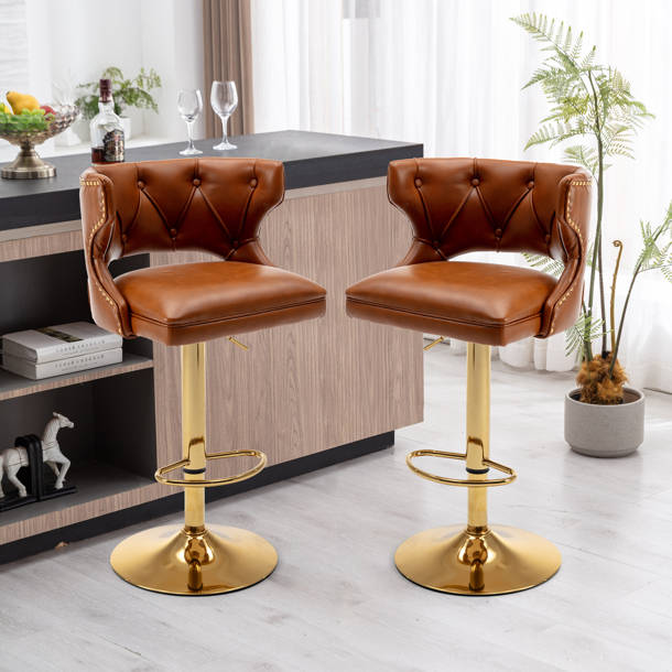 Everly Quinn Nekesha Swivel Adjustable Height Stool & Reviews | Wayfair