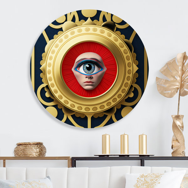 Bungalow Rose Radiant Eye Of The Beholder I On Metal Circle Print ...
