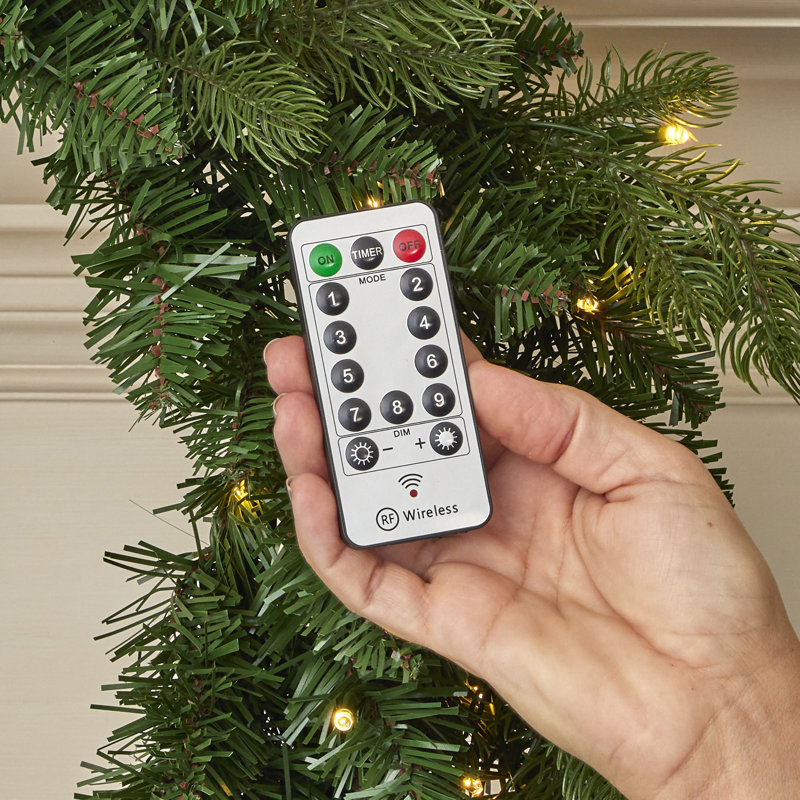 The Holiday Aisle® Palmetto Pine 24in Wreath, Battery Operated, Remote ...