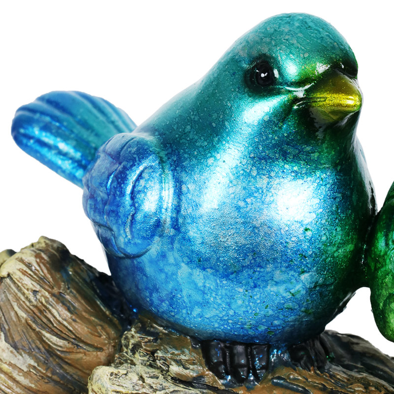 Exhart Hand Painted Tie Dye Birds on Welcome Log Garden Statue, 13 by 6 ...