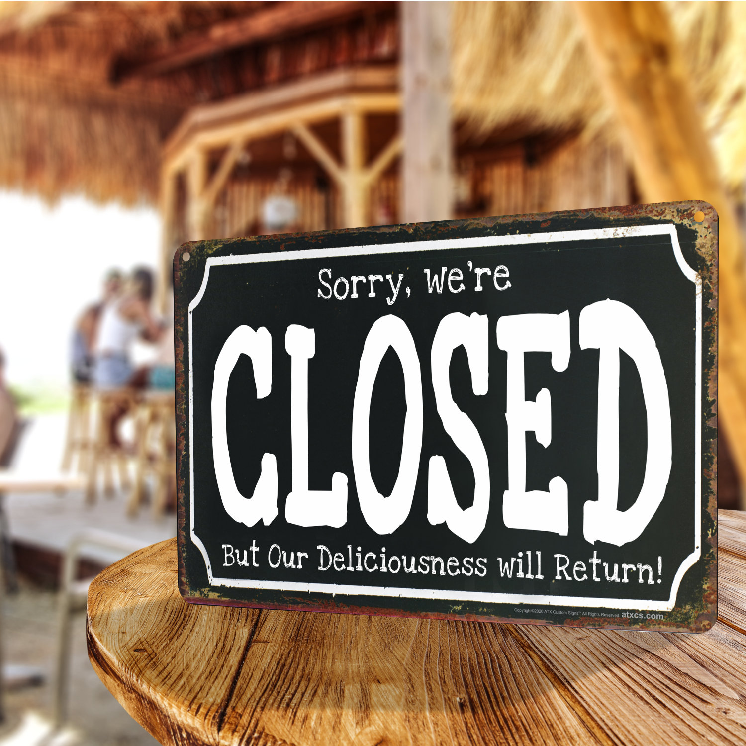 ATX CUSTOM SIGNS Open Closed Rusted Metal Sign | Wayfair