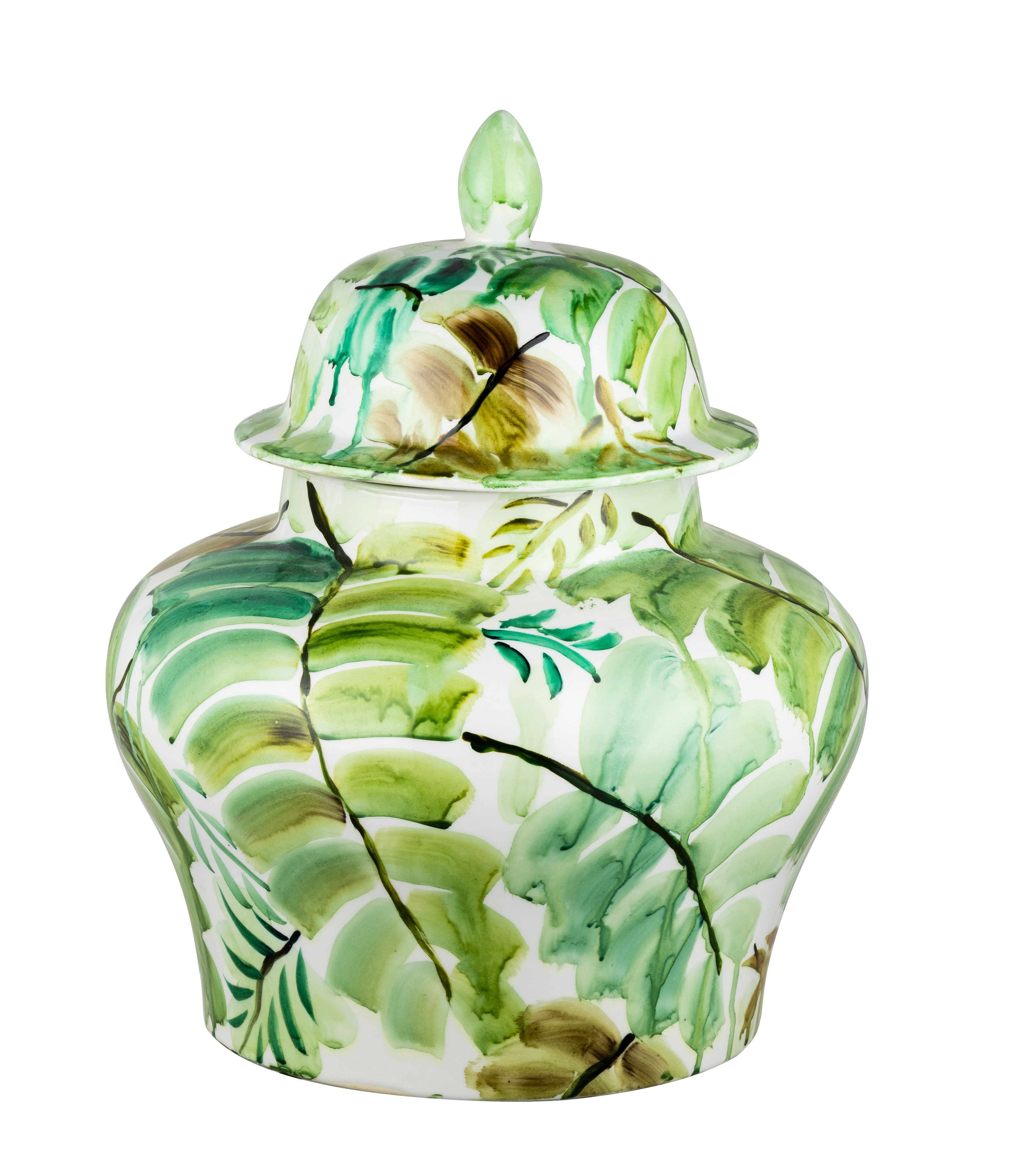 A&B Home 10 Round Leaf Jar with Lid - Green | Wayfair