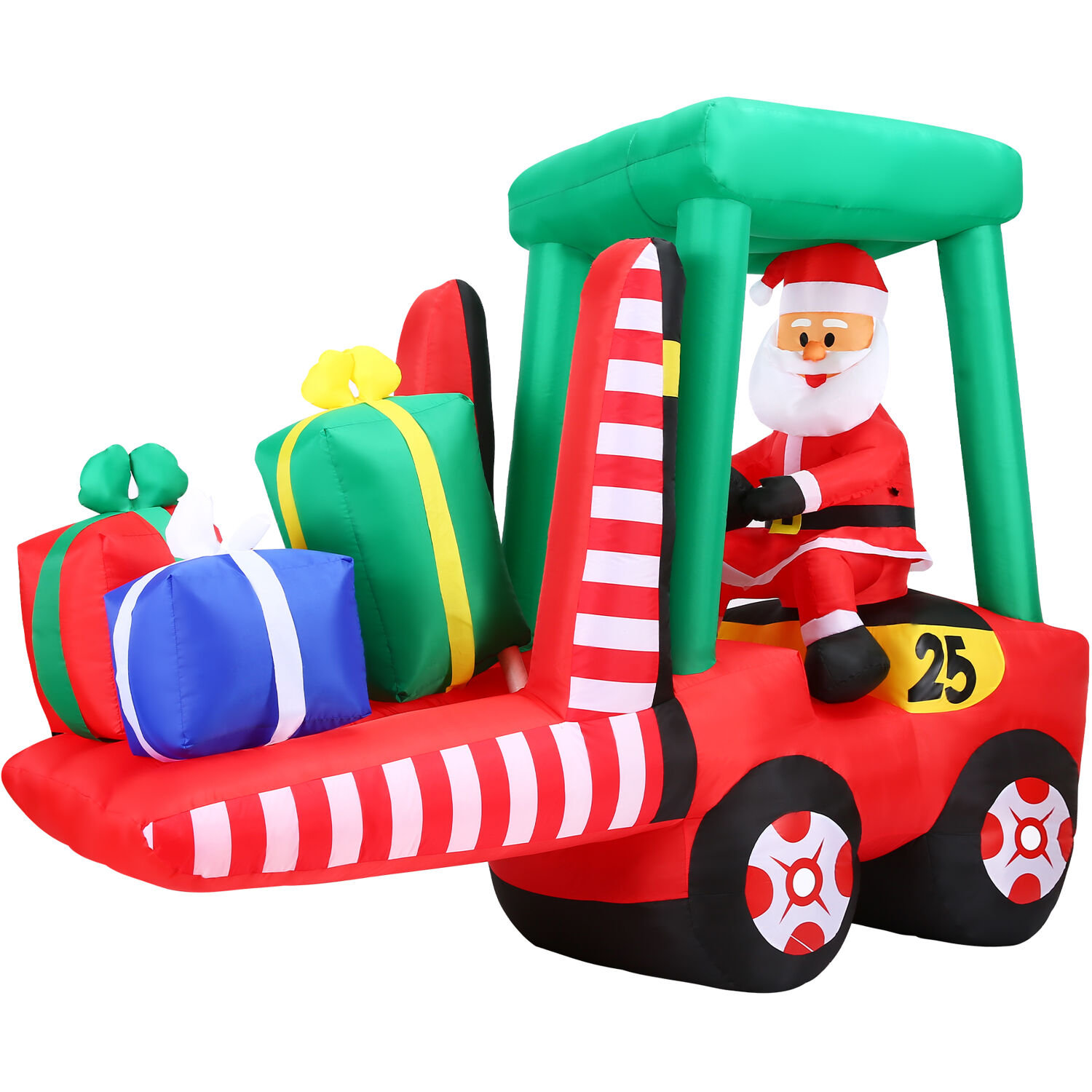 Fraser Hill Farm 6-Ft. Christmas Santa Claus In Fork Lift With LED ...