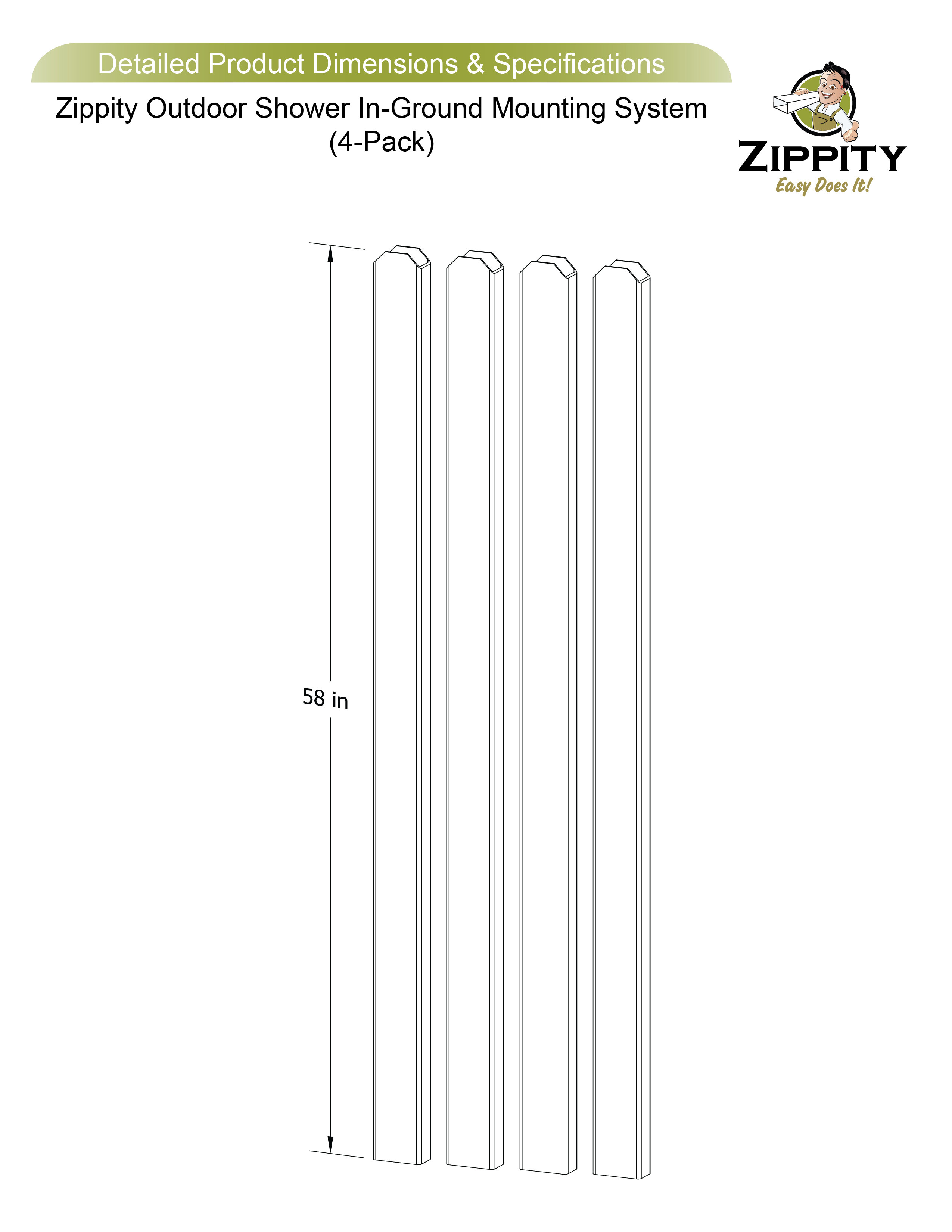 Zippity Outdoor Products 4.8ft H (4 Posts per Box) Zippity Outdoor ...