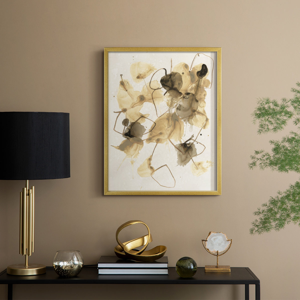 Brayden Studio® Earthtone Matrix II Framed Print - Solid Wood | Wayfair