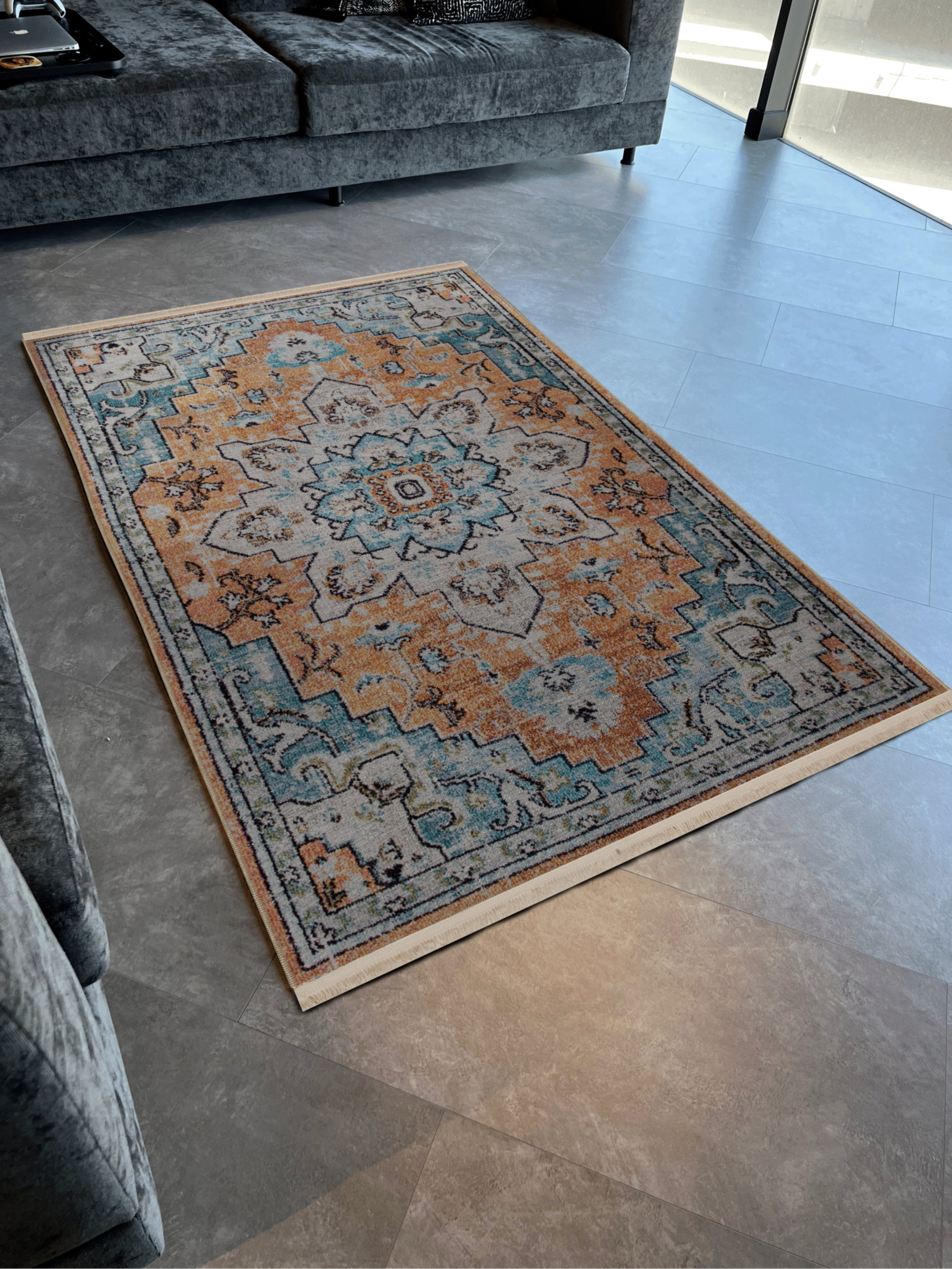 Bungalow Rose Blue Orange Themed Traditional Motif Patterned Creative ...