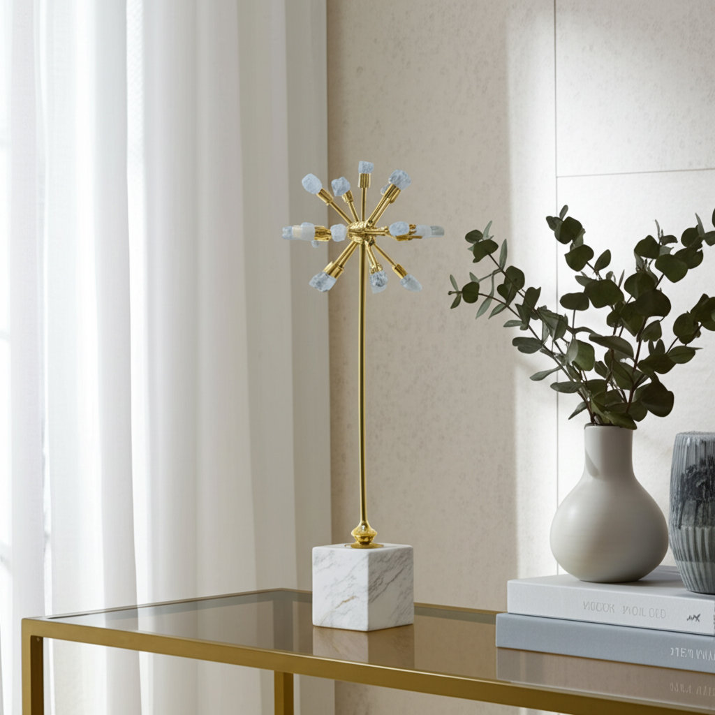 Mercer41 Calume Abstract Metal & Stone Decorative Object with Modern ...