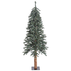 The Holiday Aisle® Natural Bark Alpine 5' Green Pine Artificial ...