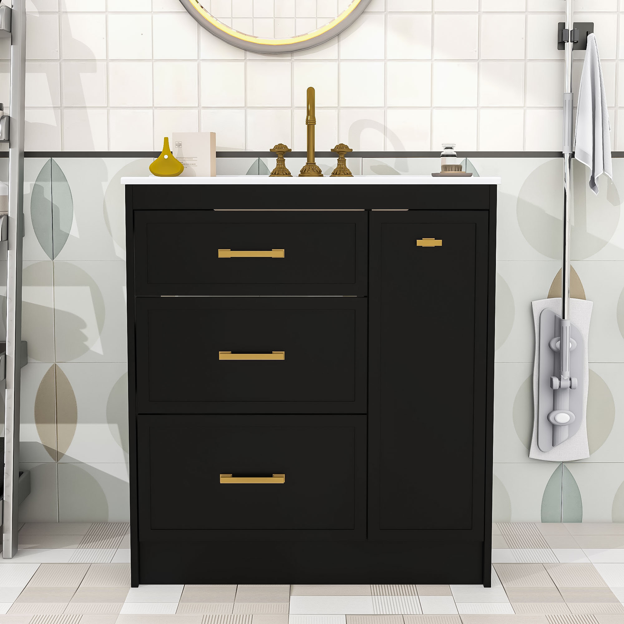 Mercer41 Compact Bathroom Vanity with Basin, Overflow Protection and Ample Storage - Wayfair Canada