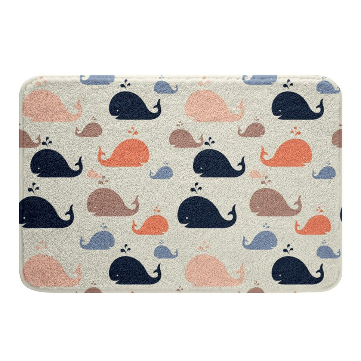 East Urban Home Whale Splash Kids Bath Mat - Colourful Marine Life Non ...