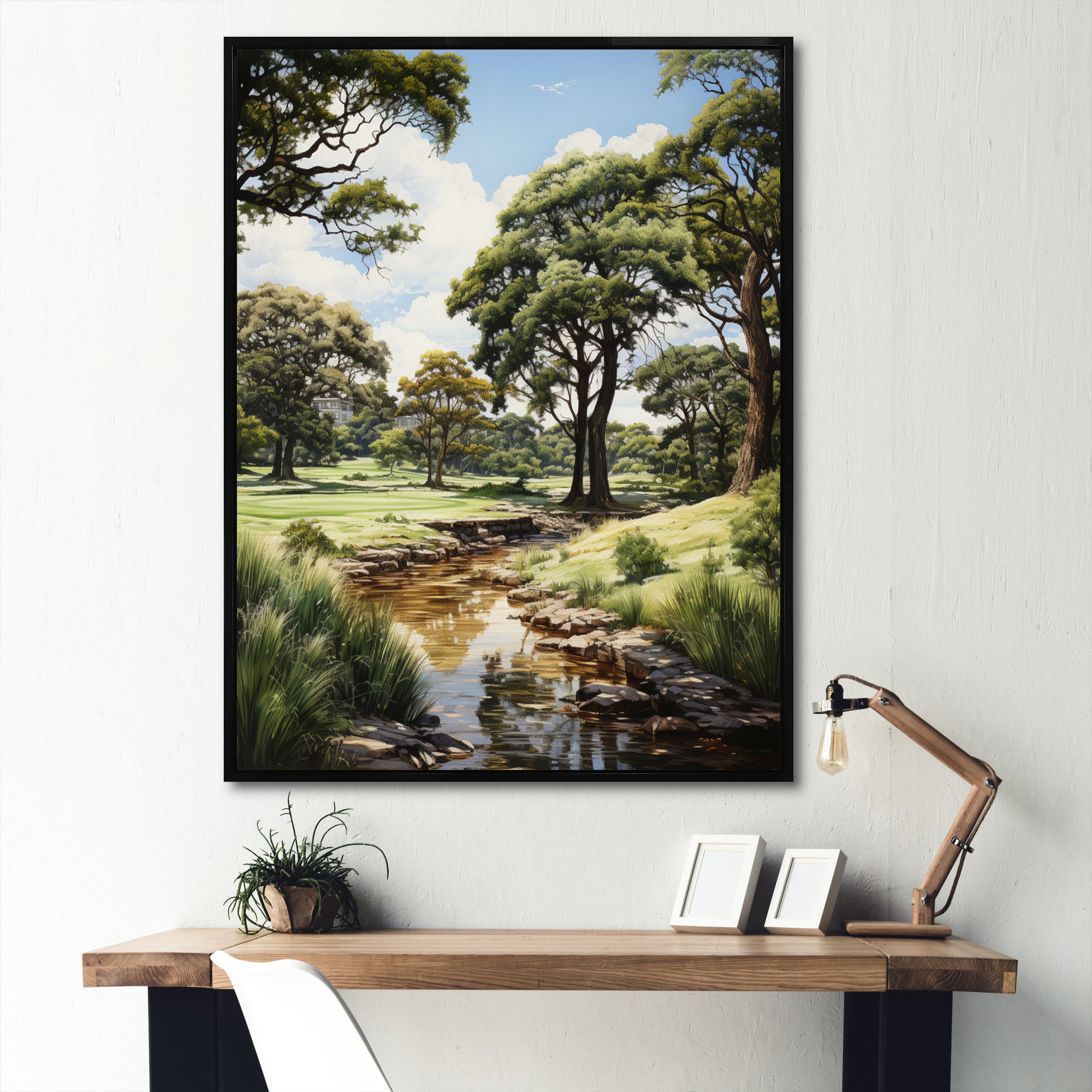 Red Barrel Studio® Zaruhi Golf Treelined Tangles - Floater Frame Print ...