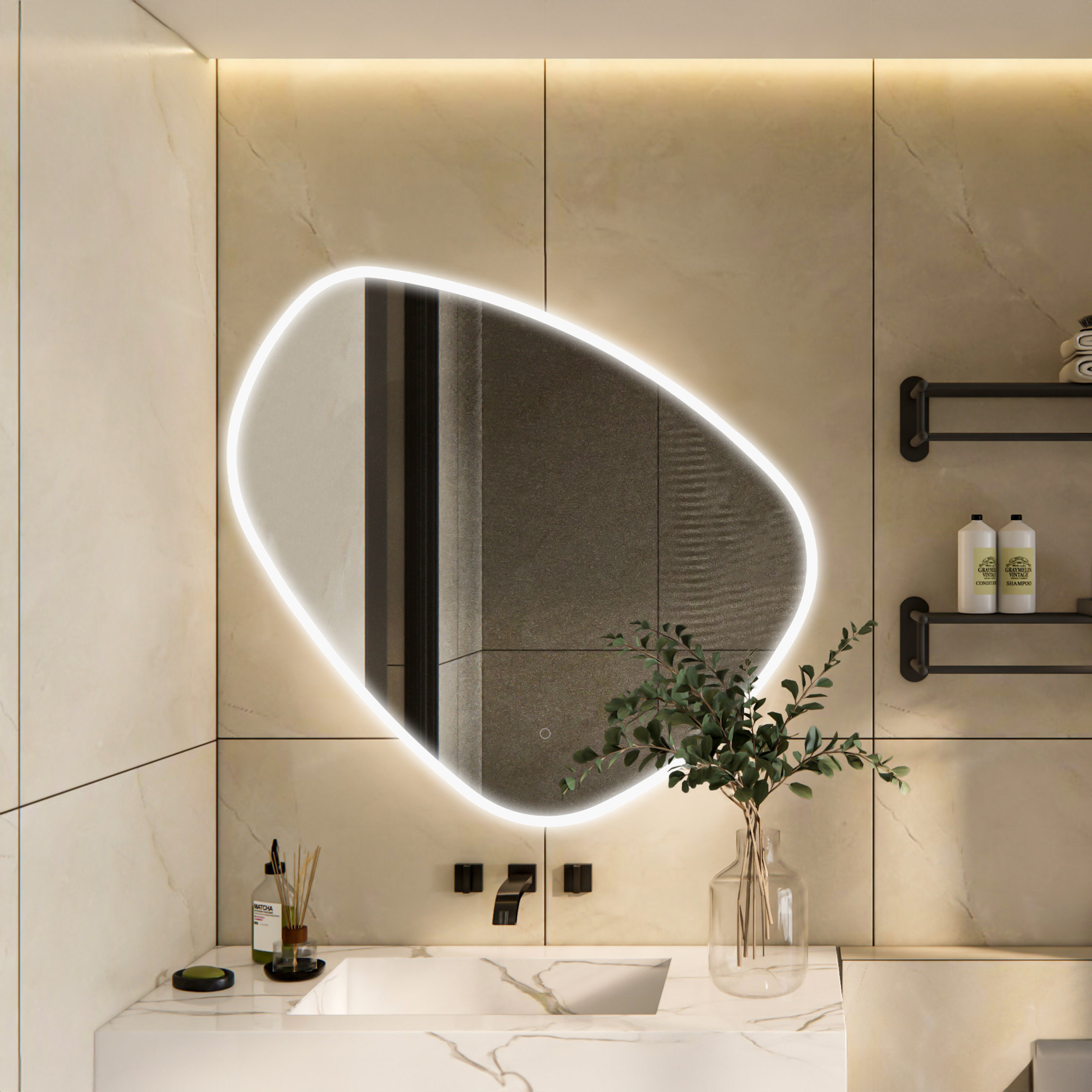 Brayden Studio® Casiyah Asymmetrical Wall Mirror | Wayfair