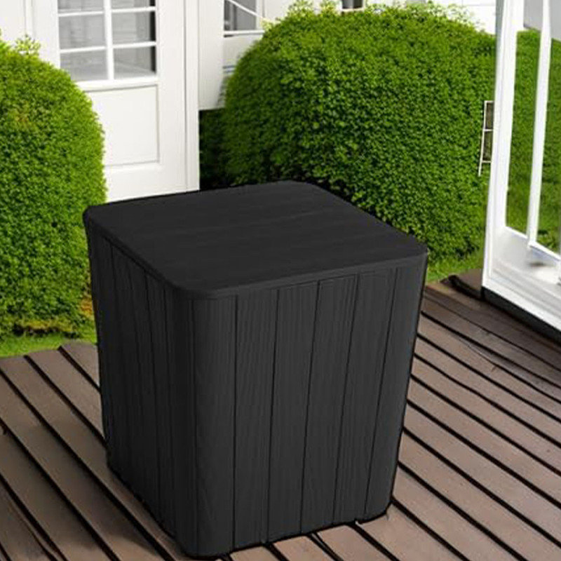 Ebern Designs Outdoor Resin Side Table with Storage, Home Small End ...