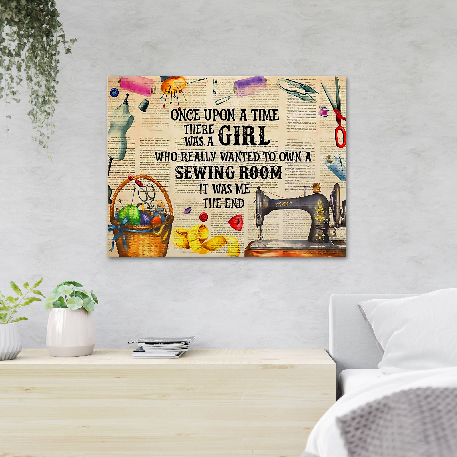 Trinx Sewing Machine On Newspaper Background - There Was A Girl Who ...